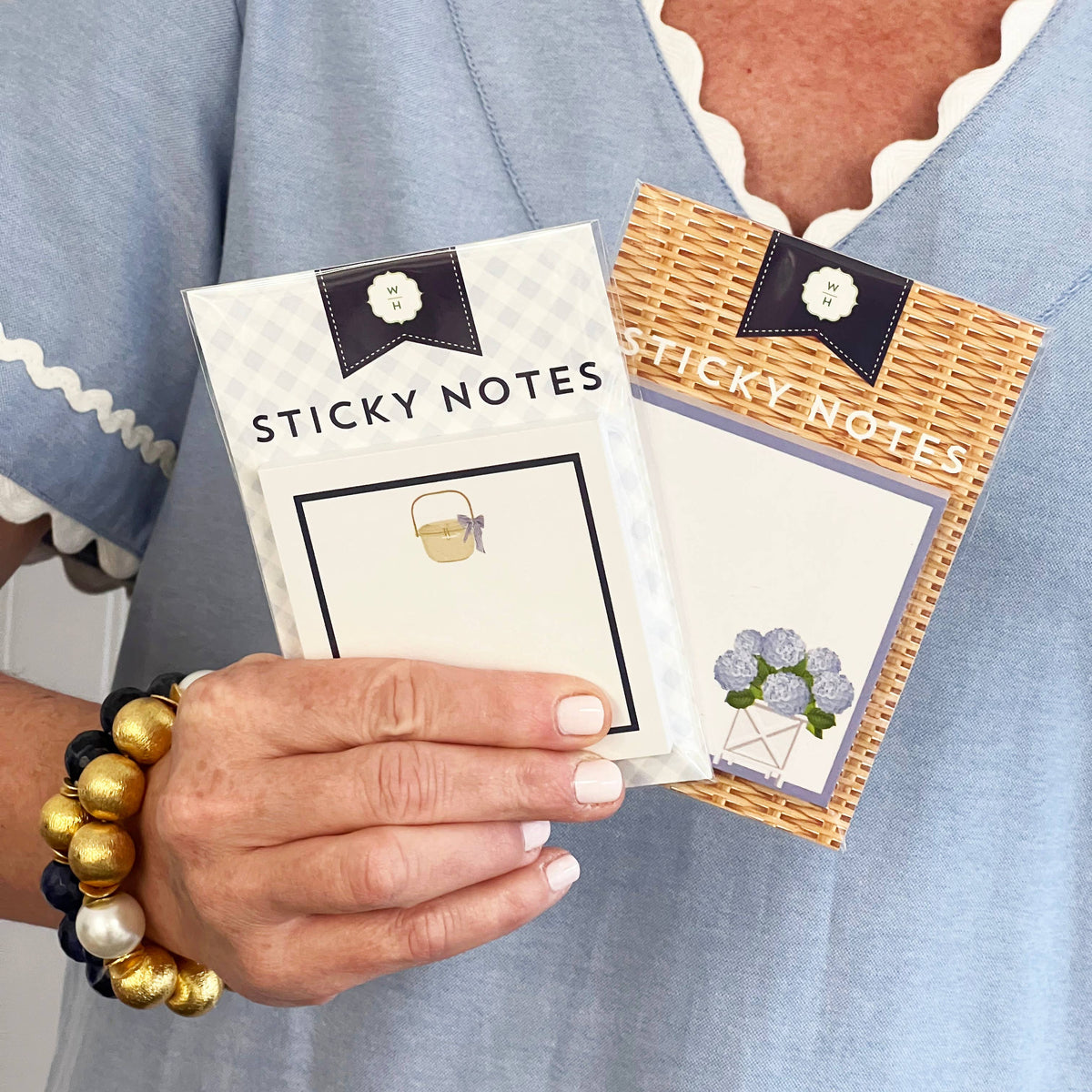 WH Hostess Social Stationery - Hydrangeas Sticky Notes – The Sparkling ...