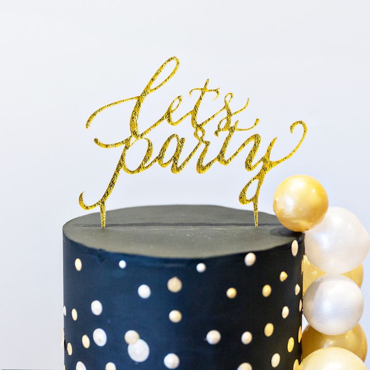 Acrylic Cake Topper -Gold Party Supplies – The Sparkling Hostess